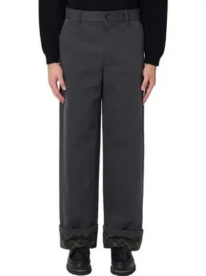 Burberry Check Lapel Cotton Trousers - Black