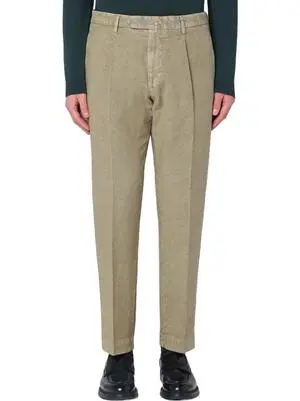 SANTANIELLO Cotton And Linen Trousers - Green