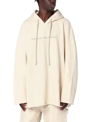 Rick Owens Oversized Cotton Sweatshirt - Beige