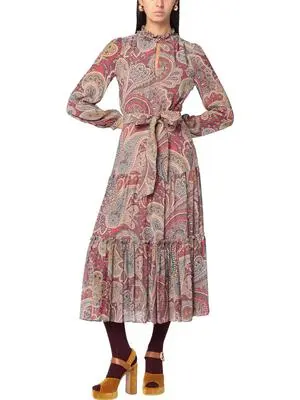 Etro Long Dress With Paisley Print - Multicolor