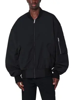 ENTIRE STUDIOS Wool-blend Zip-up Bomber Jacket - Black