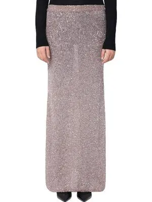 Balenciaga Maxi Skirt With Sequins - Brown