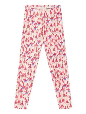 MINI RODINI Patterned Leggings In Organic Cotton - Red