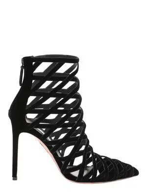 AQUAZZURA Perforated Pumps With Zip - Black