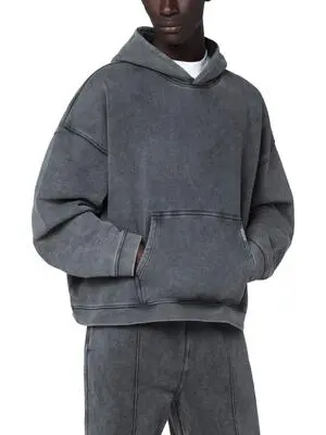 REPRESENT Vintage Effect Cotton Hoodie - Grey