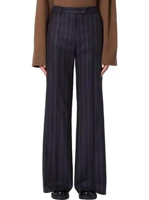 QUELLEDUE Wool-blend Pinstripe Trousers - Blue