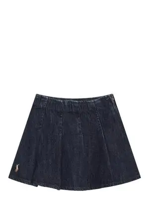 Polo Ralph Lauren Pleated Denim Skirt - Blue
