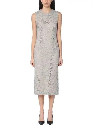 P.a.r.o.s.h Lace Midi Dress - Grey