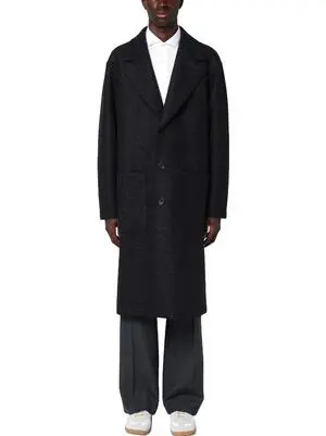 Harris Wharf London Single-breasted Long Wool Coat - Grey