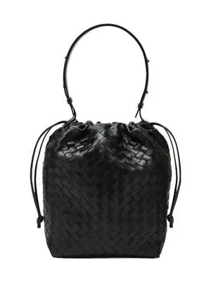 Bottega Veneta Intrecciato Bucket Bag - Black