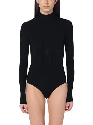 Alaïa Ribbed Turtleneck Body - Black