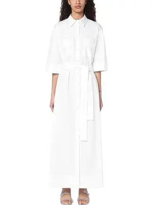 P.a.r.o.s.h Shirt Dress With Belt - White