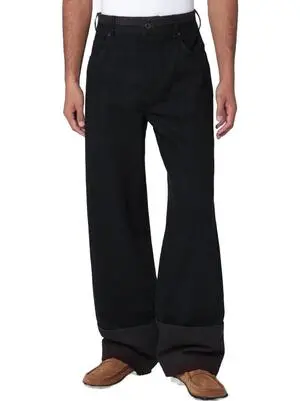 Loewe Straight-leg Cuffed Jeans - Black
