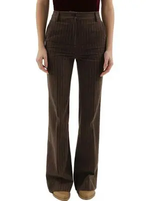 1989 STUDIO Striped Flared Pants - Brown