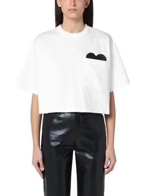 Bottega Veneta Crop T-shirt With Heart - White