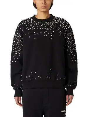 1989 STUDIO Crew-neck Sweatshirt With Crystal Detailing - Black