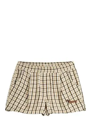 MINI RODINI Check Pattern Shorts - Beige