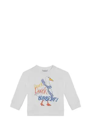 Burberry Logo Print Sweatshirt - White