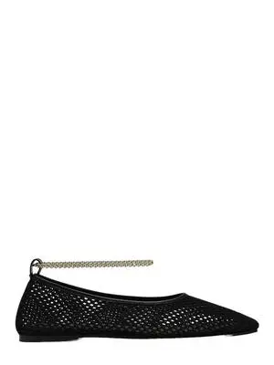 MARIA LUCA Net Ballerinas With Chain - Black