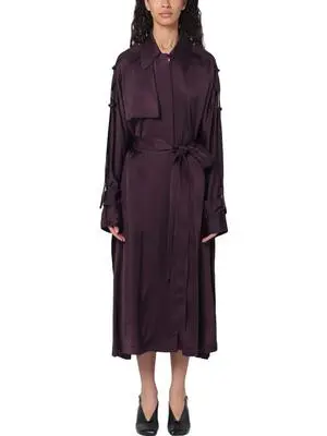 Victoria Beckham Single-breasted Trench Coat - Burgundy