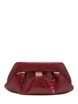 THEMOIRE Emera Clutch Crocodile Effect - Burgundy