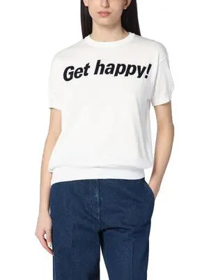 Moschino Get Happy Cotton Sweater - White
