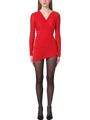 Balenciaga Draped Mini Dress - Red