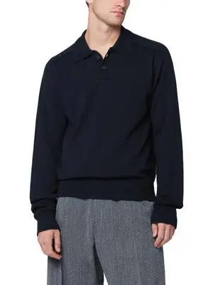 Studio Nicholson Wool Polo Sweater - Blue