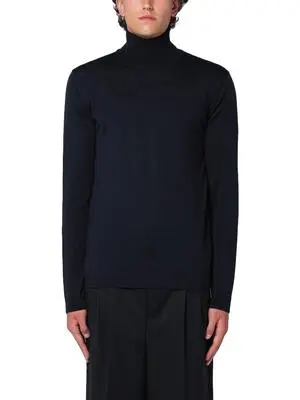ROBERTO COLLINA Merino Wool Turtleneck Sweater - Blue