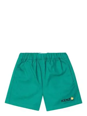 Kenzo Cotton Shorts With Logo - Green