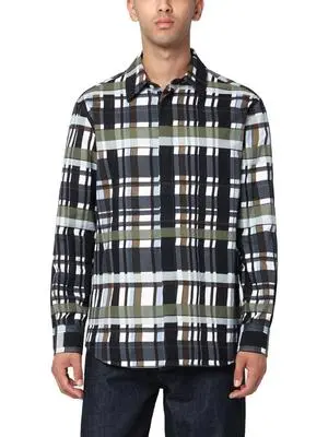 Bottega Veneta Black/white Check Pattern Shirt - Green