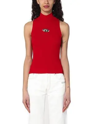 Diesel Cropped Sleeveless Top - Red