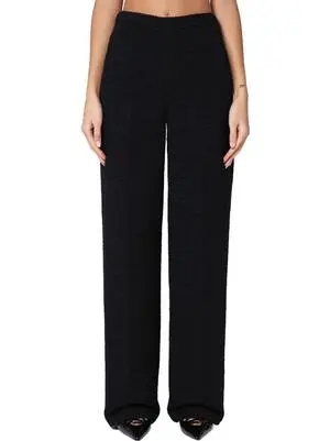 Loulou De Saison Straight Bouclé Trousers - Black