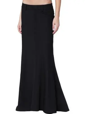 Balenciaga Flared Ankle-length Wool Skirt - Black