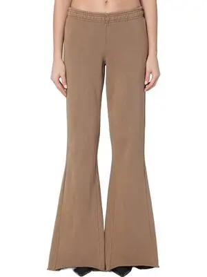 ENTIRE STUDIOS Cotton Flared Trousers Brown