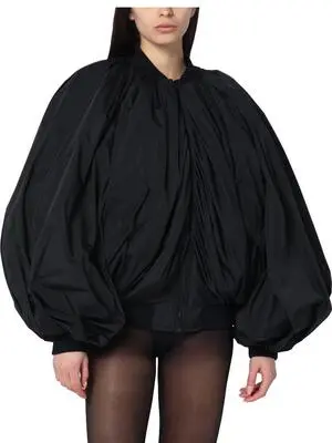 Balenciaga Draped Bomber Jacket - Black