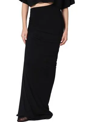 Alaïa Long Draped Jersey Skirt - Black