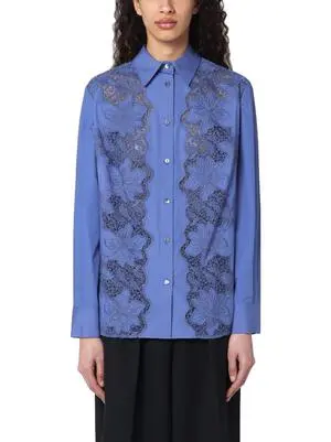 P.a.r.o.s.h Embroidered Cotton Shirt - Blue