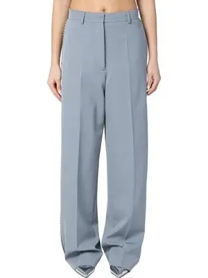 Stella McCartney Wide-leg Falabella Pants With Chain - Grey