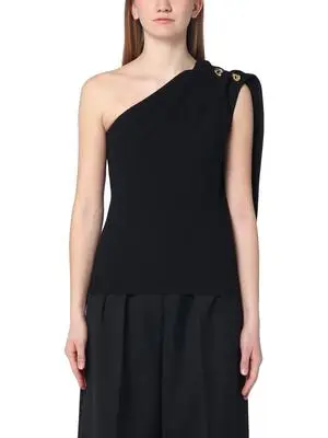 Bottega Veneta Top In Viscose Crêpe And Wool - Black