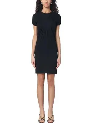 Coperni Mini Dress With Ruffled Heart - Black