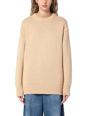 Chloé Oversized Cashmere And Cotton Jumper Beige