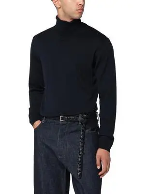 ROBERTO COLLINA Wool Turtleneck Sweater - Blue