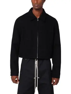 Rick Owens Wool Cropped Zip Jacket - Black