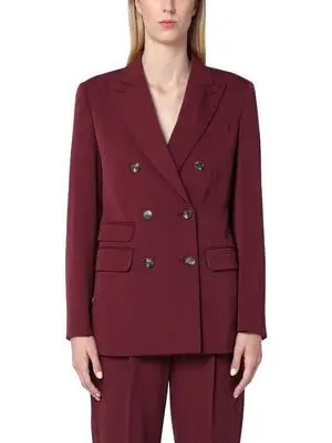 Max Mara Double-breasted Wool Jacket - Burgundy