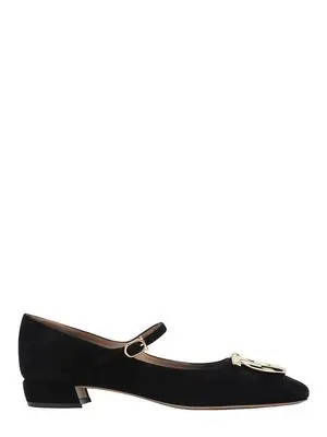FERRAGAMO Gancini Heeled Ballerina - Black