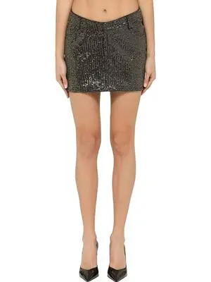 ROTATE BY BIRGER CHRISTENSEN Miniskirt With Sequins - Black