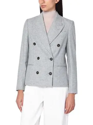 Brunello Cucinelli Double-breasted Wool Jacket - Grey