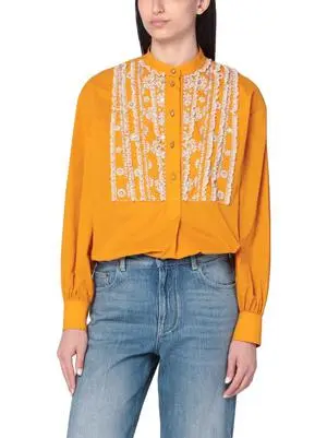 Valentino Garavani Beaded & Lace Embroidered Shirt - Yellow