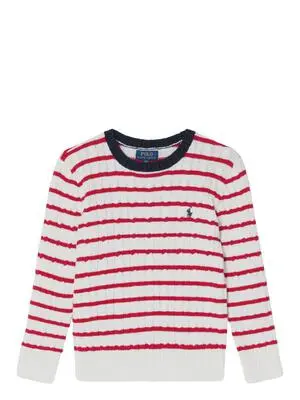 Polo Ralph Lauren Striped Cable-knit Jumper - White